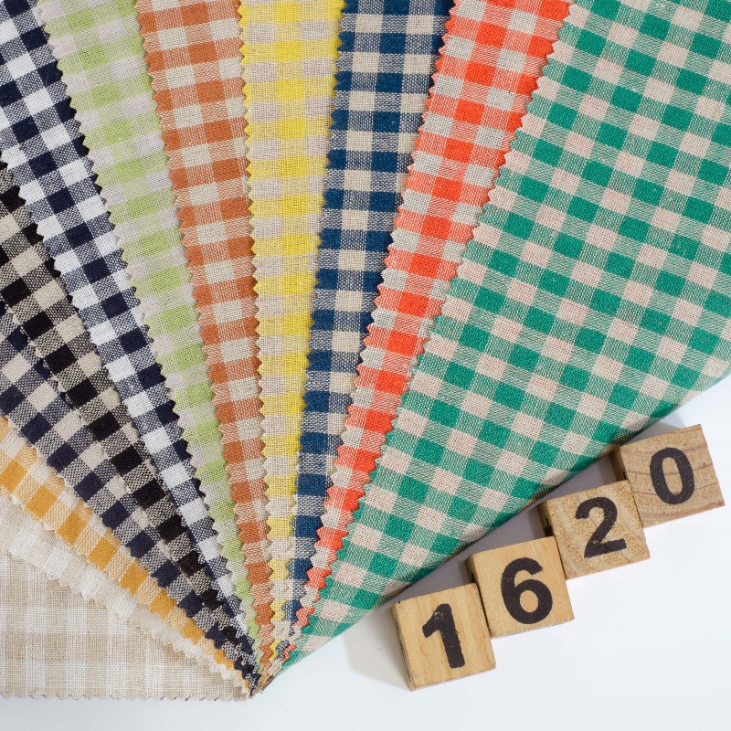 Linen-Cotton Yarn-Dyed Check Fabric for Spring & Summer – 138cm Width ...